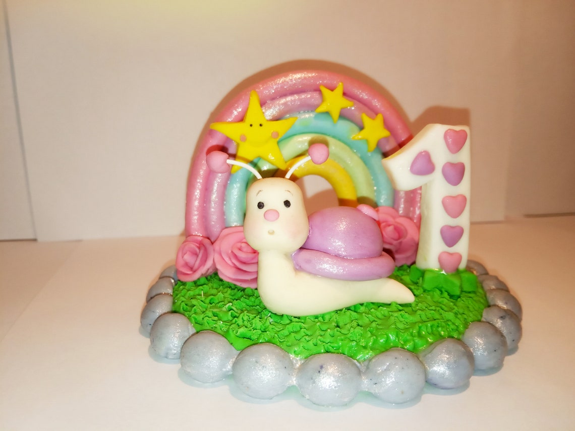 Snail Fondant Cake Topper Birthday Cake Topper 1st Birthday | Etsy