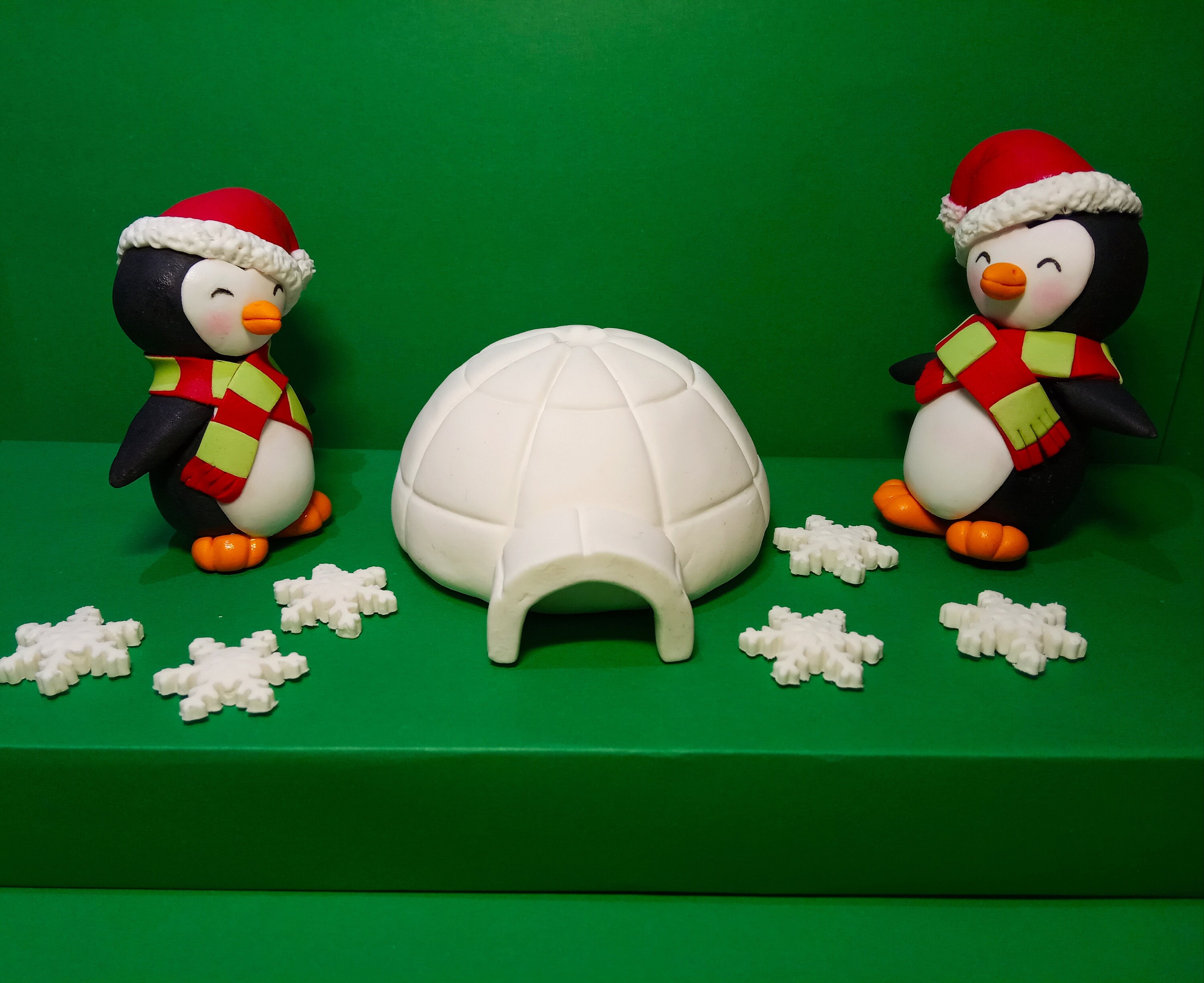 Penguin Cake Topper Penguins and Igloo Cake Topper Fondant | Etsy