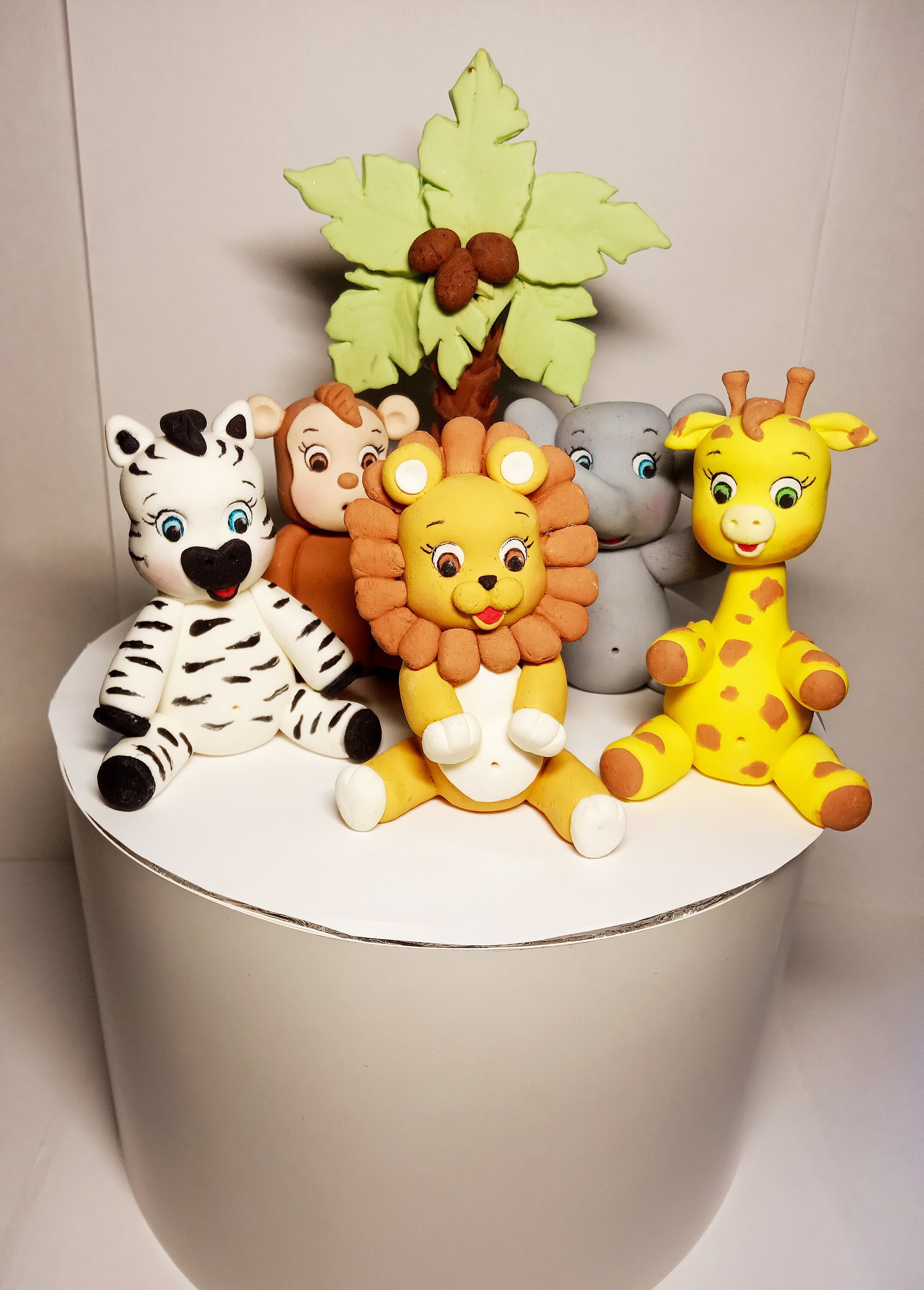 Zoo Animal Fondant Cake Toppers, Safari Fondant Animals, Birthday Cake ...