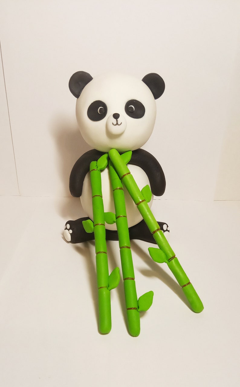 Fondant Panda Cake Topper for Birthday Party, Fondant Decorations ...