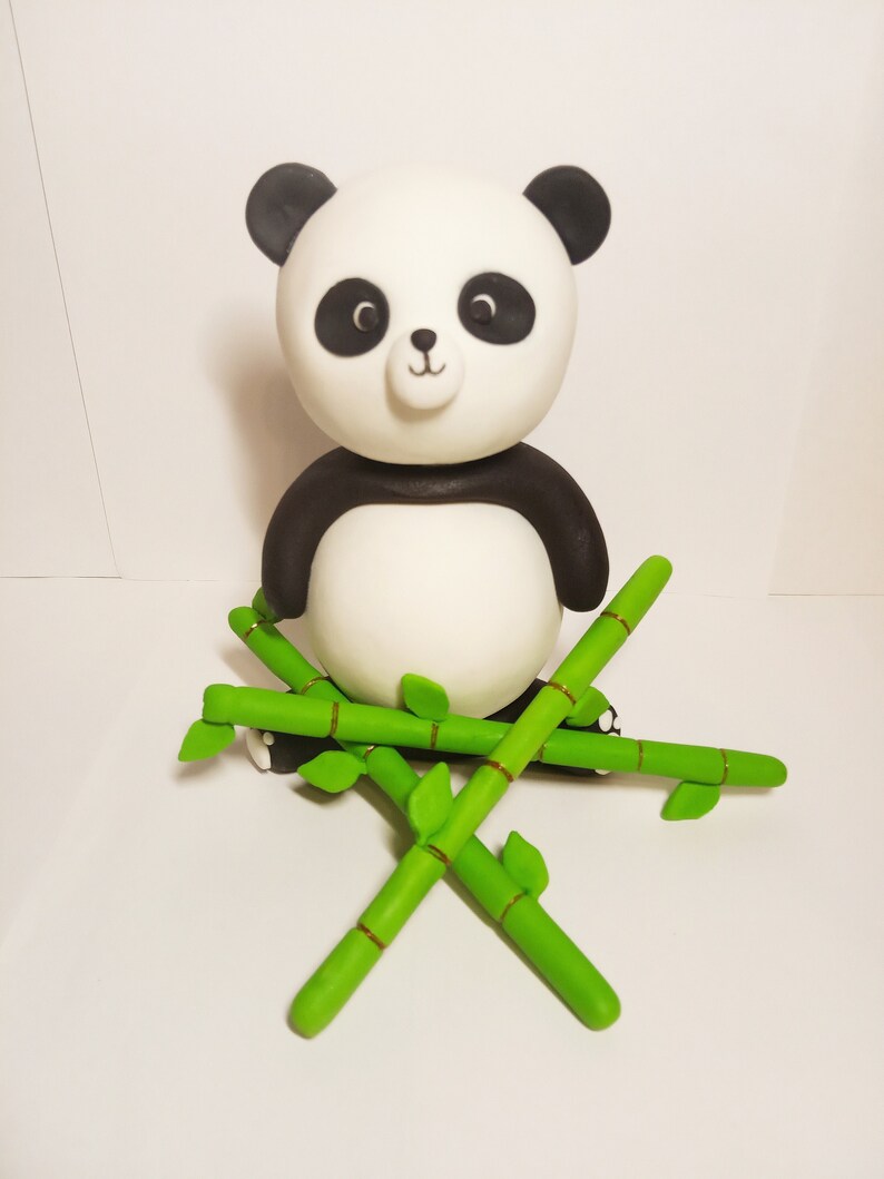 Fondant Panda Cake Topper for Birthday Party, Fondant Decorations ...
