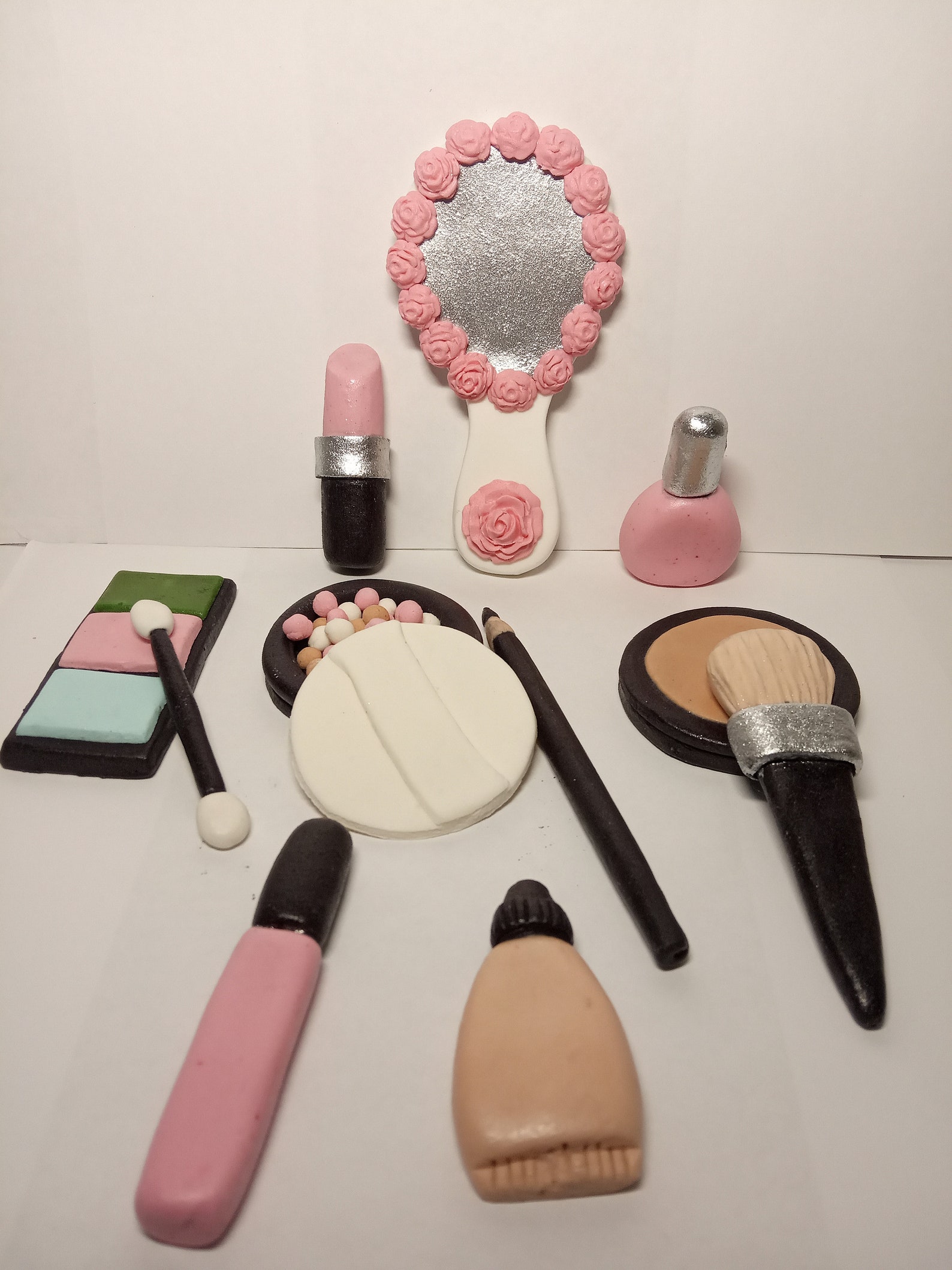 Fondant Make up Set up Cake Topper, Sugar Fondant Decoration Birthday ...
