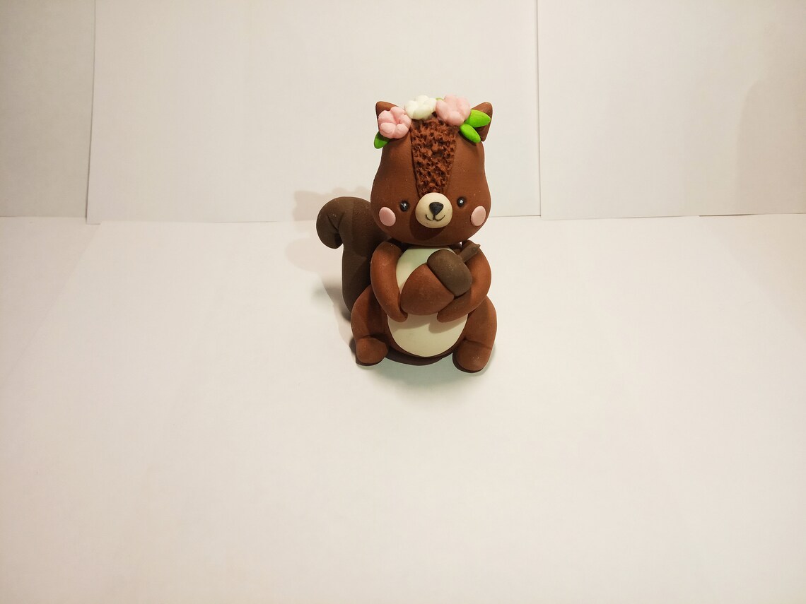 Fondant woodland animal cake topper fawn Squirrelhedgehog | Etsy