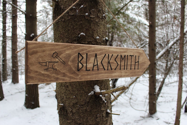 Blacksmith Rustic Street Sign Medieval Decor | Etsy
