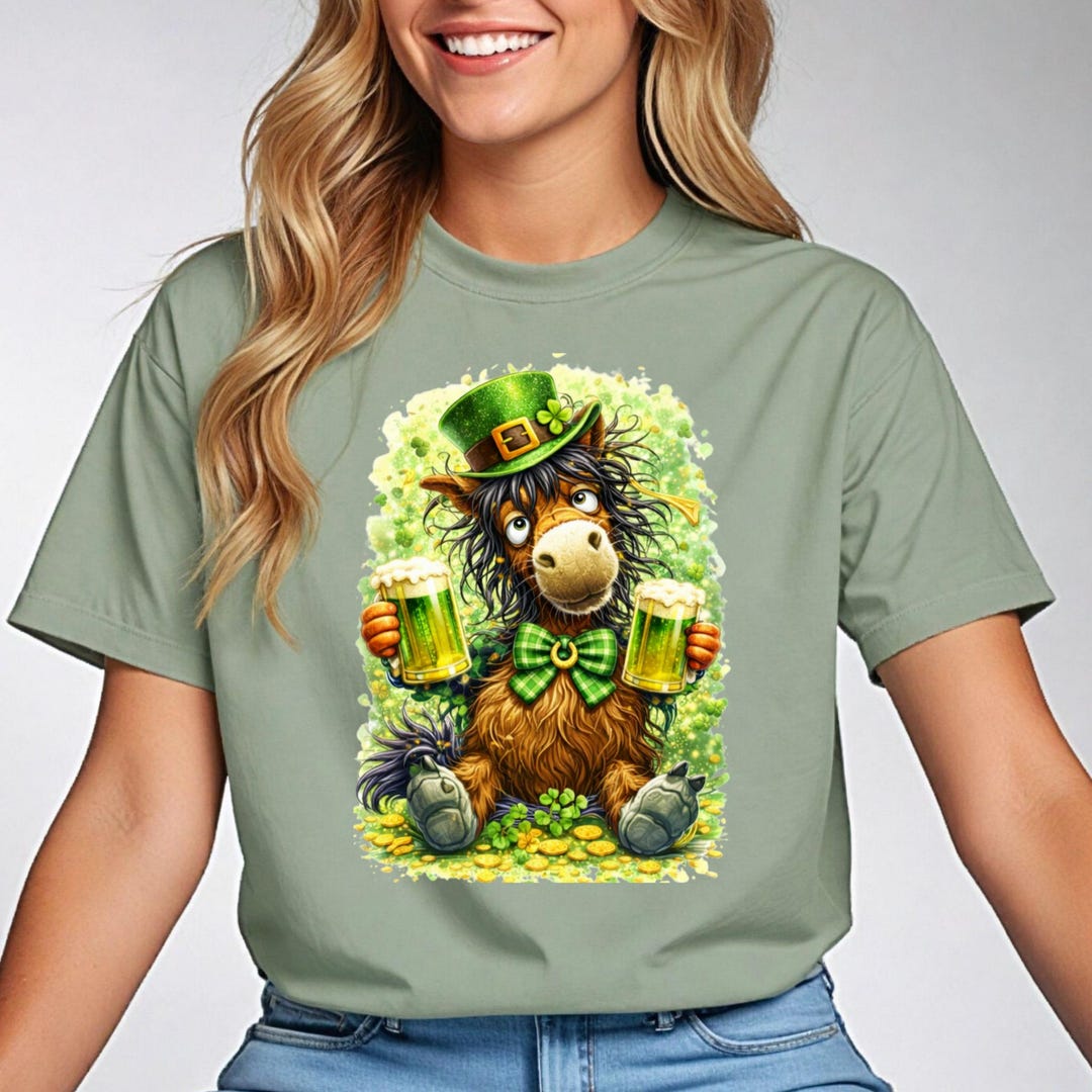 Funny St Patricks Day Quirky Animal Shirt Lucky Drunk Goose Graphic Tee ...