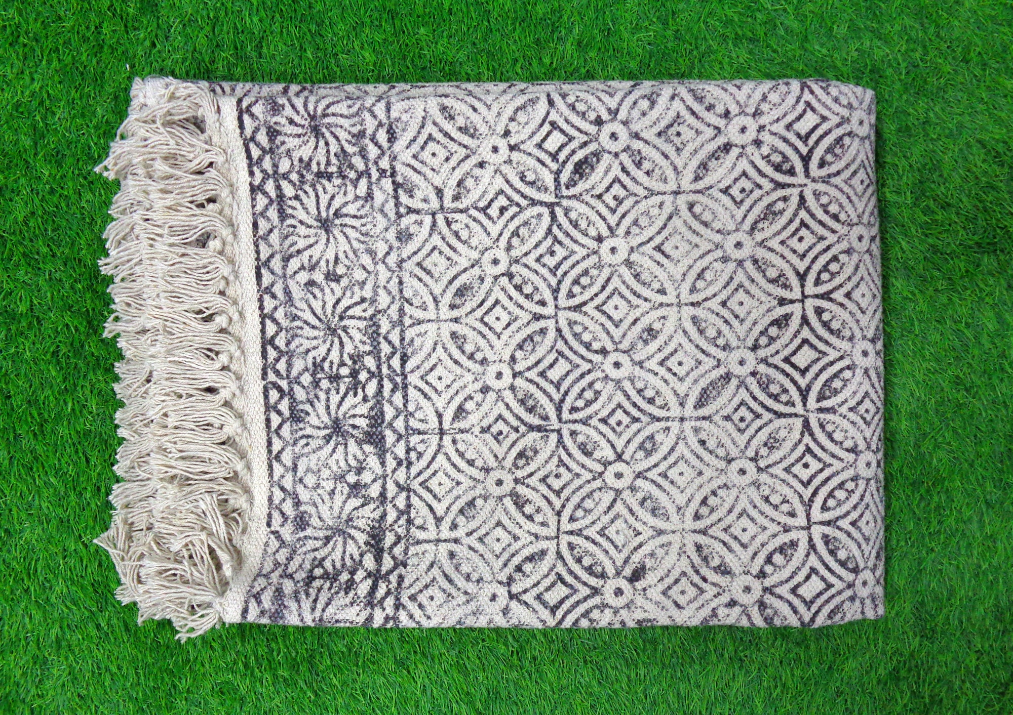 5x7ft Indian Dari Rug Handmade Rug Cotton Rug Area Rug Turkish | Etsy