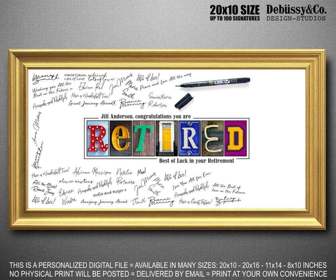 Retirement Signature Gift, Leaving Gift Retirement Signing Gift ...