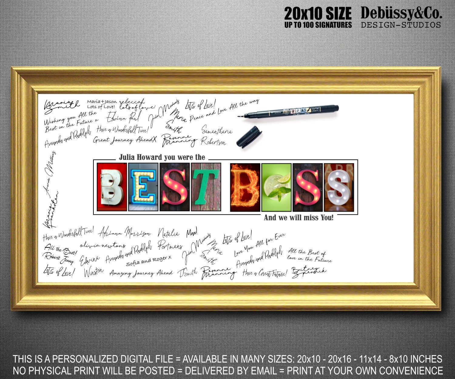 Guest Book for Boss Farewell Gift for Boss Best Boss Print - Etsy