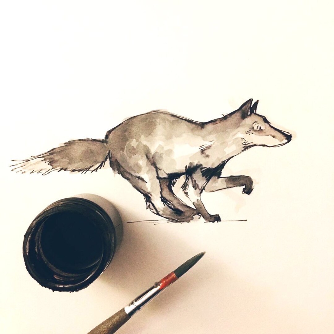 Pen and Ink Fox Illustration Print - Etsy