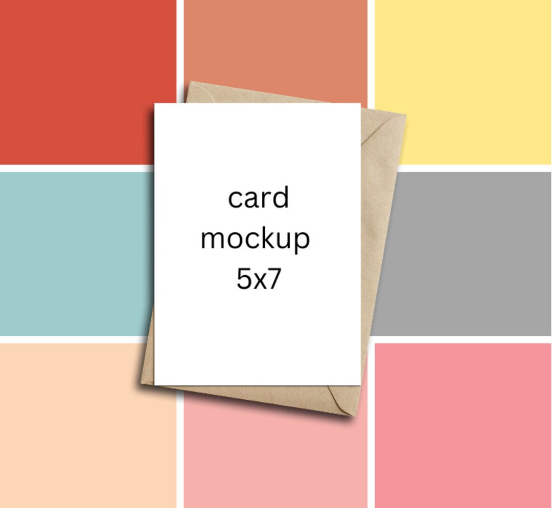 Minimal Portrait 5x7 Greeting Card Mockup With Changeable Background ...
