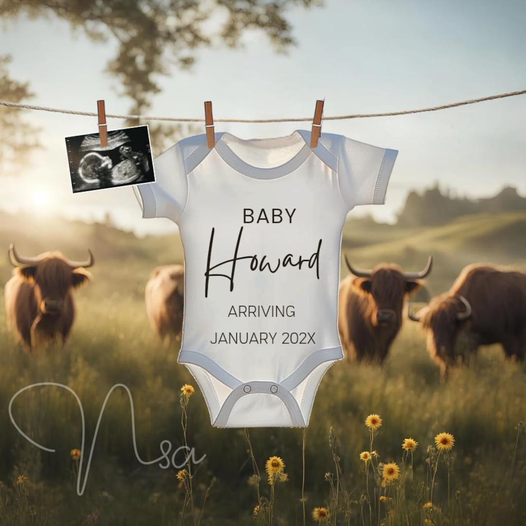 Pregnancy Announcement Highland Cow, Western-themed Pregnancy ...