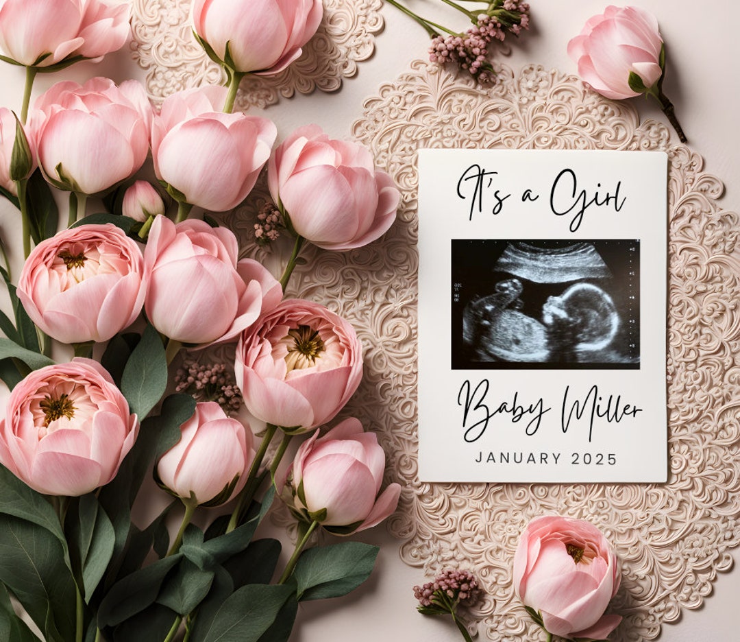 Simple Digital Pregnancy Announcement for Social Media, Girl Pregnancy ...