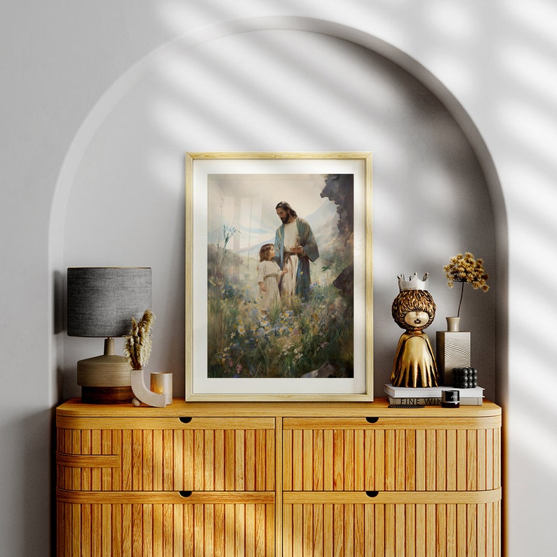 Jesus With Girl / Come Follow Me / Christian WALL Art Decor / Jesus ...