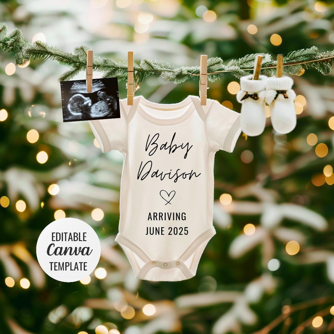 Digital Pregnancy Announcement Christmas Theme Christmas Baby Digital ...