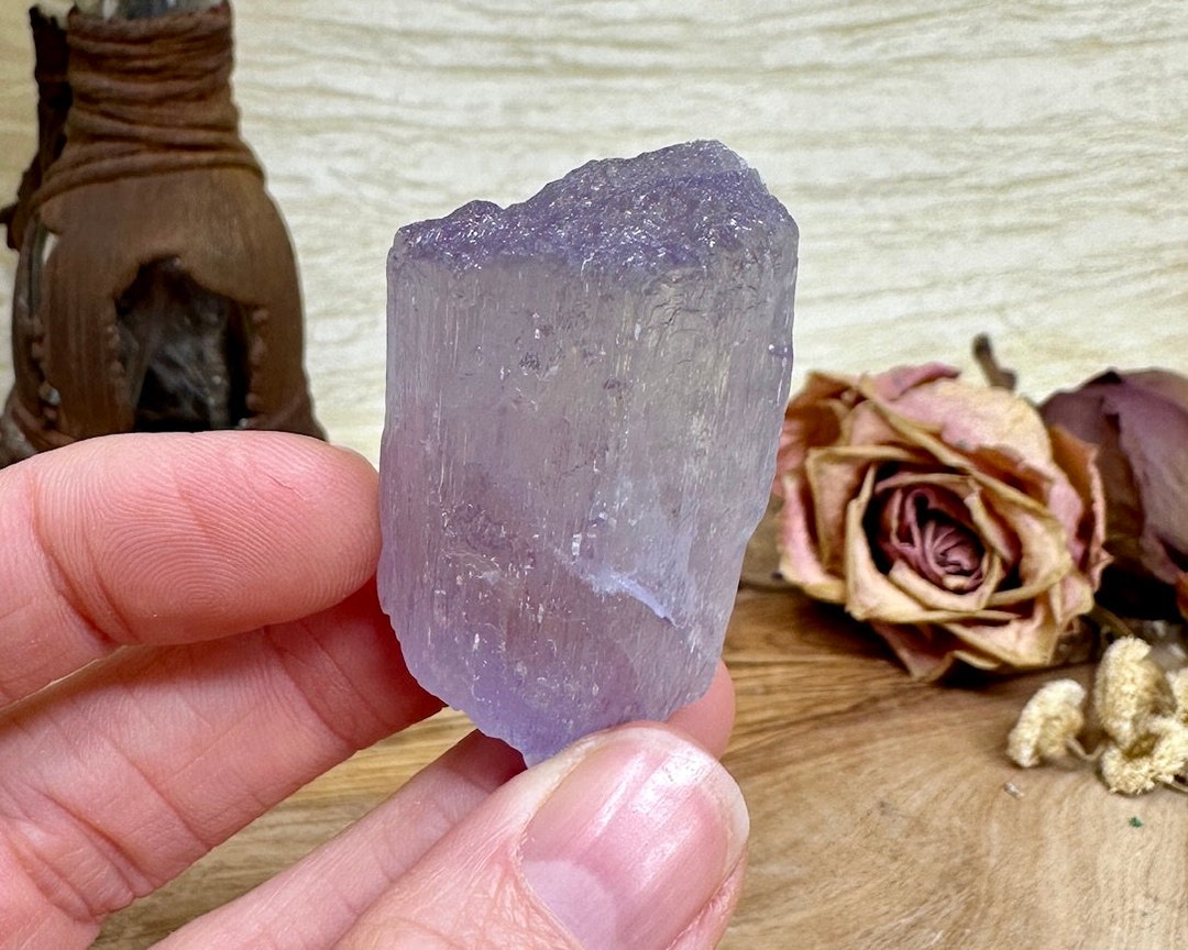 Rare Purple Kunzite Crystal, Gemmy Spodumene Specimen W/ Lilac Hue, Raw ...