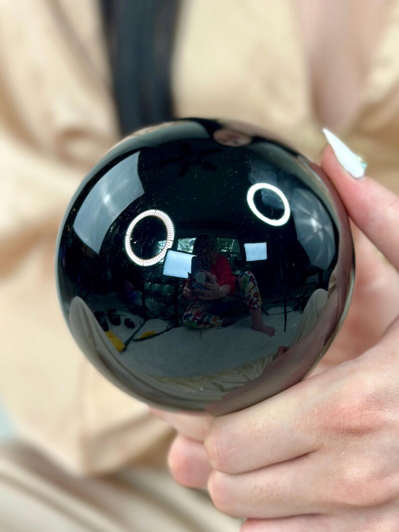 Black Obsidian Sphere From Mexico - Polished Crystal Ball - Scrying ...
