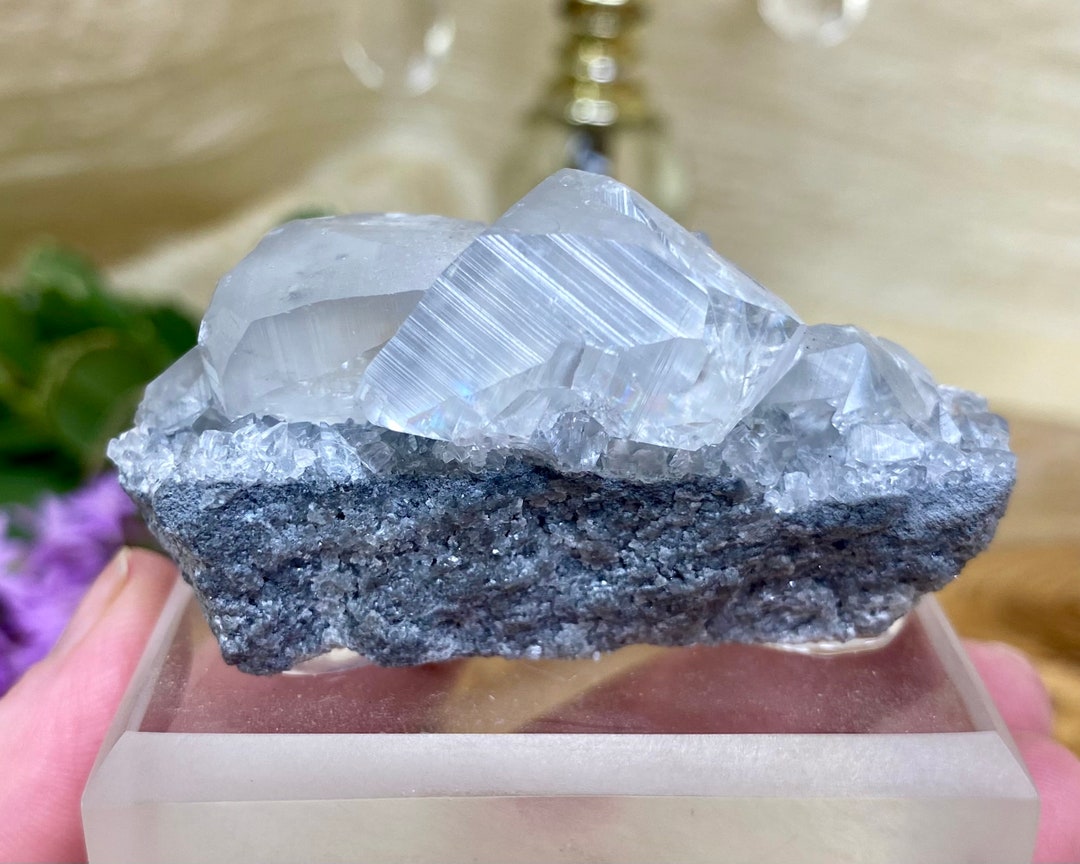 Calcite Crystal Specimen, Natural Raw Calcite Mineral Display Piece on ...