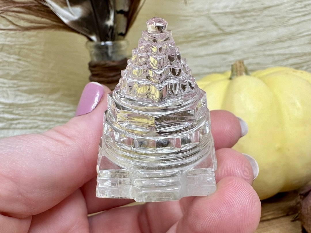 Himalayan Quartz Sri Yantra Carving, Rare High Quality Samadhi Crystal ...