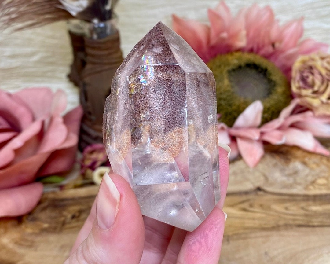 Faceted Garden Quartz Crystal Specimen W/ Green Chlorite, Polished ...