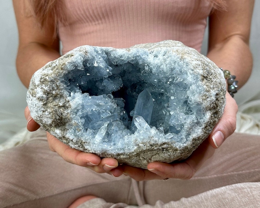 Large Celestite Specimen, 10LB Natural Crystal Cluster, Rare Crystal ...
