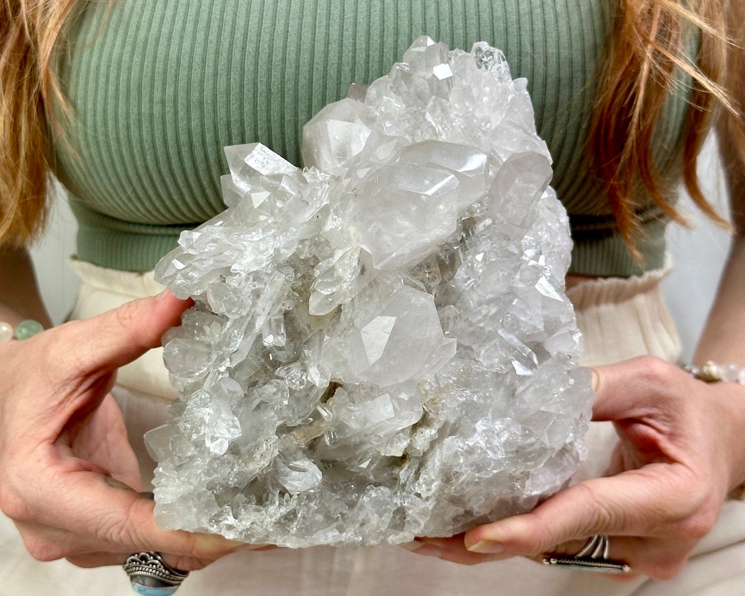 Large Brazilian Quartz Cluster | Radiant Clear Quartz Points | Crystal ...