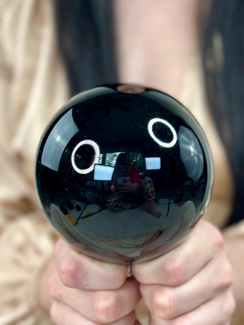 Black Obsidian Sphere From Mexico - Polished Crystal Ball - Scrying ...