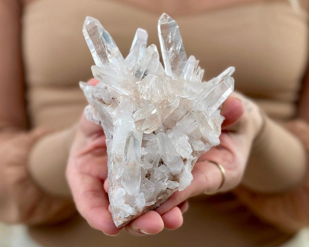 Rare Pink Himalayan Quartz Cluster - Stunning Crystal Points ...