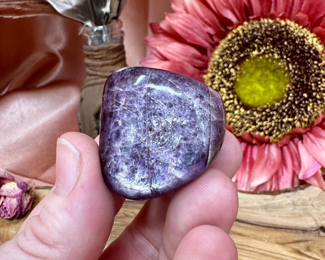 Polished Lepidolite Tumbled Stone – Soothing Natural Gemstone for ...