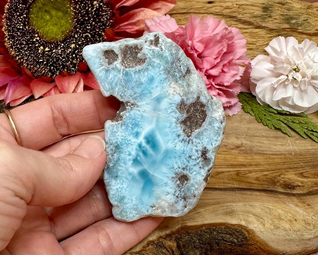 Dominican Larimar Freeform: Ocean Blue Healing Crystal Stone - Etsy