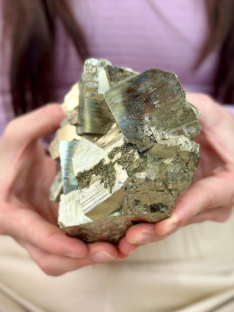 Large Pyrite Crystal Cluster | Cubic Mineral Specimen From Peru - Etsy