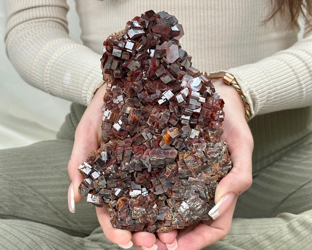 Moroccan Vanadinite Cluster With Vibrant Red Cubic Crystals From ...