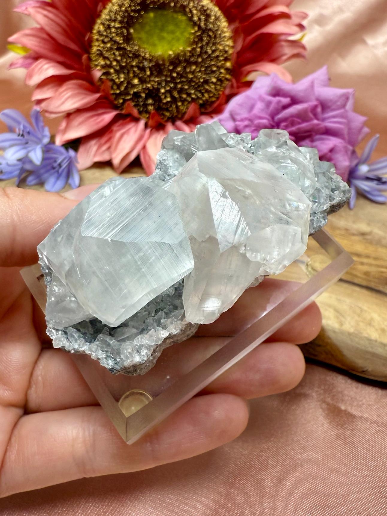 Gem-quality Clear Calcite Crystal Cluster on Matrix – Rare Collector ...
