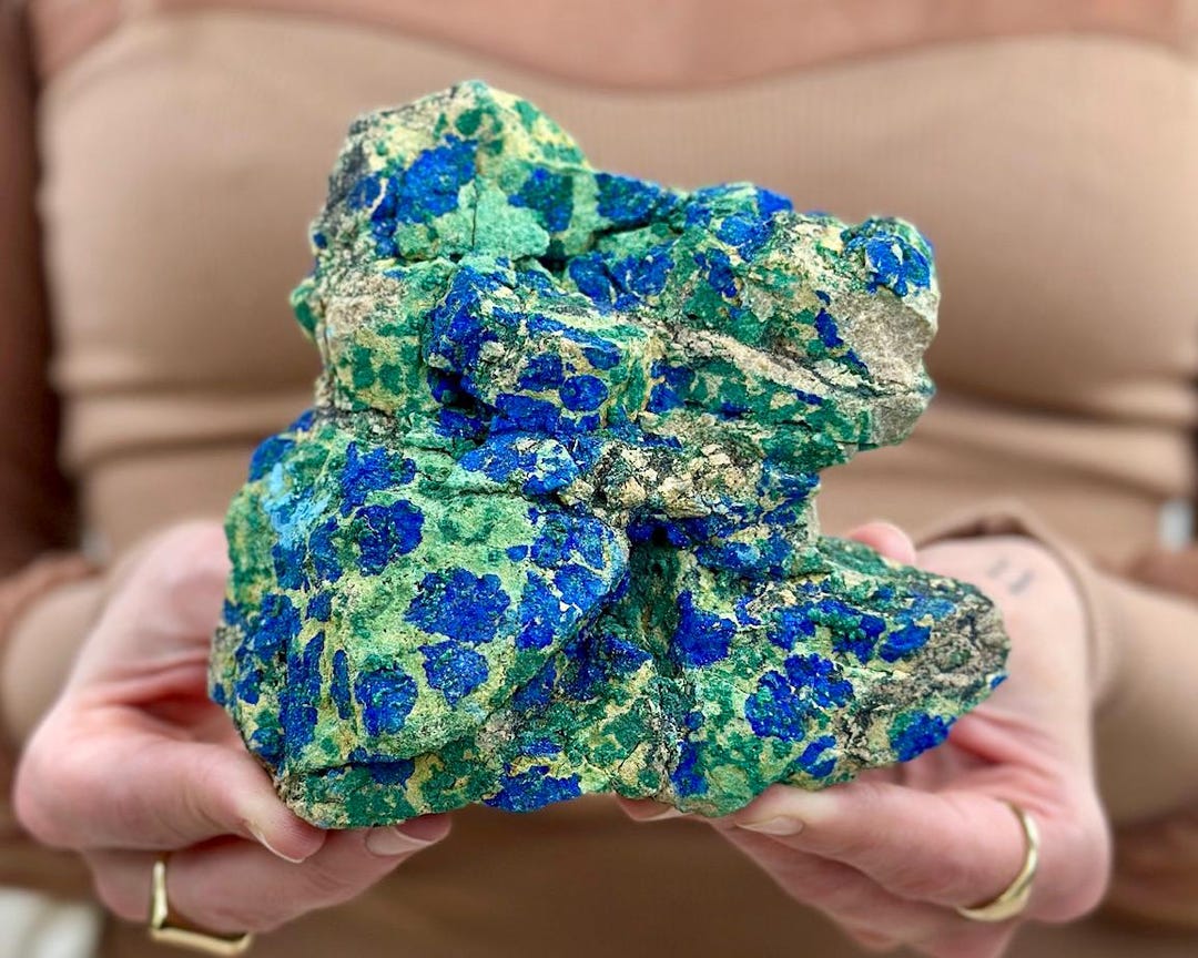 Rare Azurite Crystal Cluster From Morocco – Deep Blue Botryoidal ...