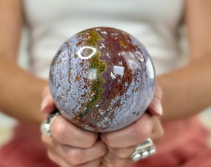 Ocean Jasper Sphere • Rare Multicolor Crystal Ball • Healing Stone From ...