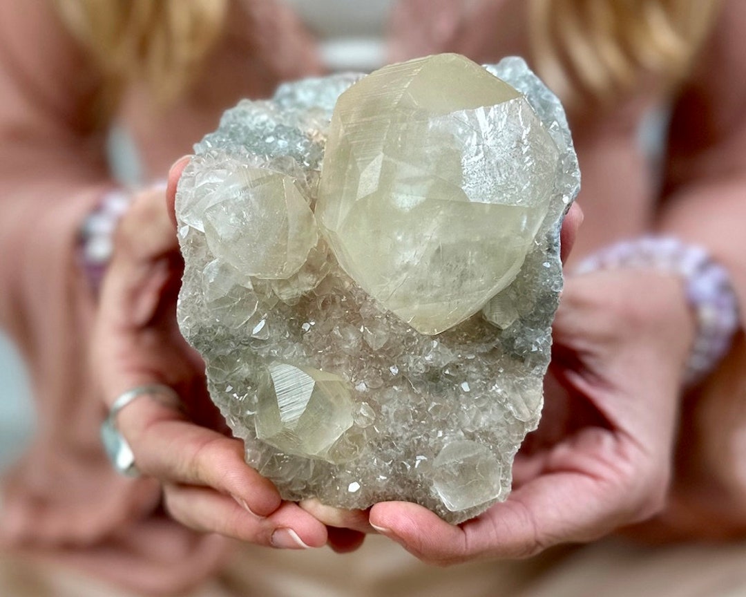 Stunning Calcite Crystal Specimen, Peach Botryoidal Calcite on Matrix ...