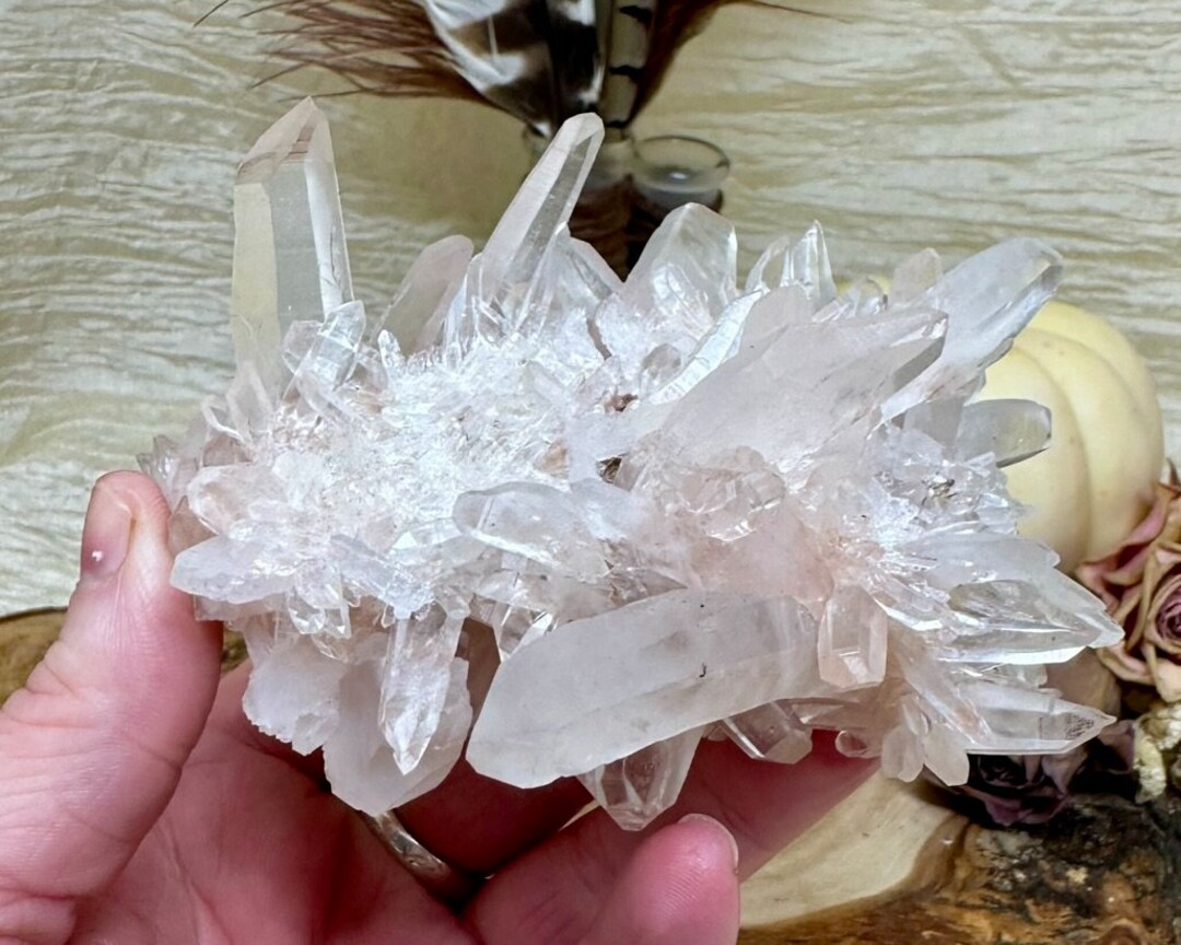 Pink Himalayan Quartz Cluster, Quality Samadhi Crystal Specimen, Rare ...