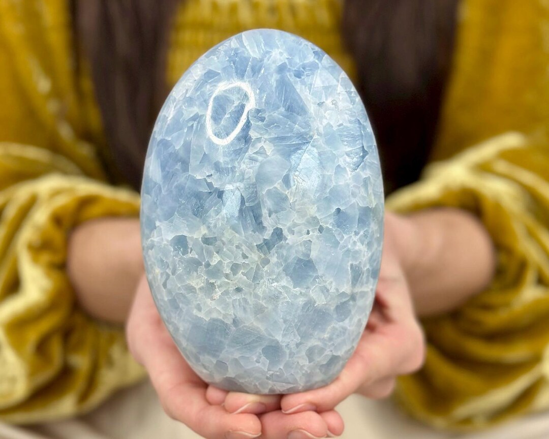 Blue Calcite Polished Freeform From Madagascar | Soft Sky-blue Healing ...