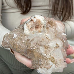 Large Moroccan Quartz Cluster With Stunning Calcite and Hematite ...