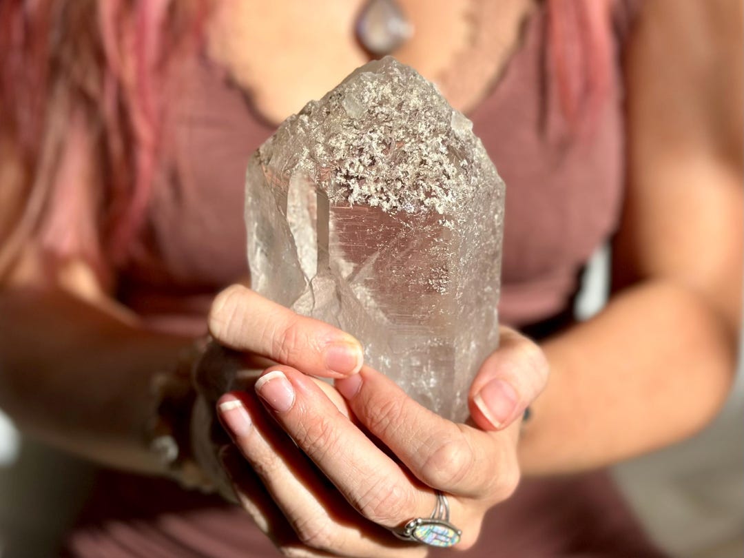 Rare Self-healed Himalayan Quartz Point | Etched Surface + Rainbows ...