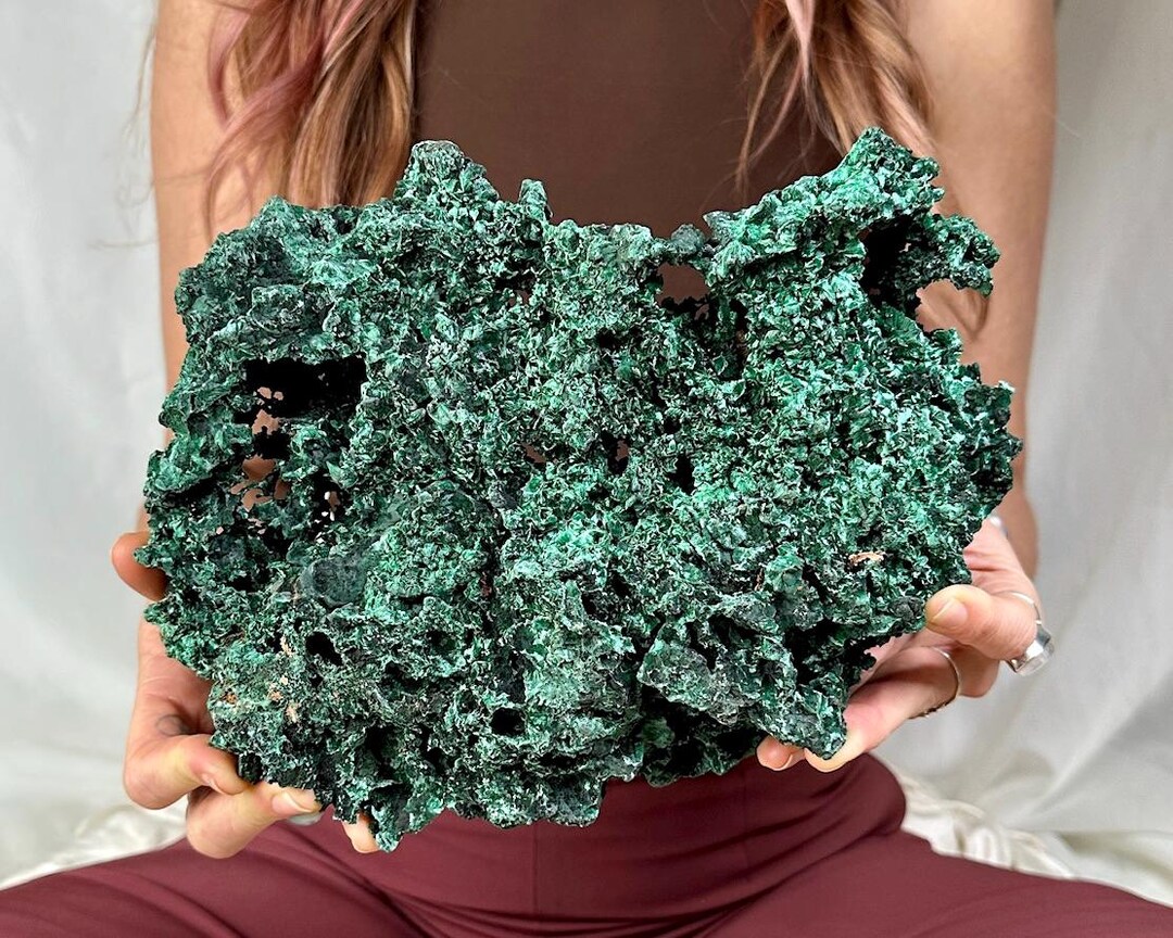 Large Raw Malachite Specimen: Congo Green Crystal Cluster, Collector ...