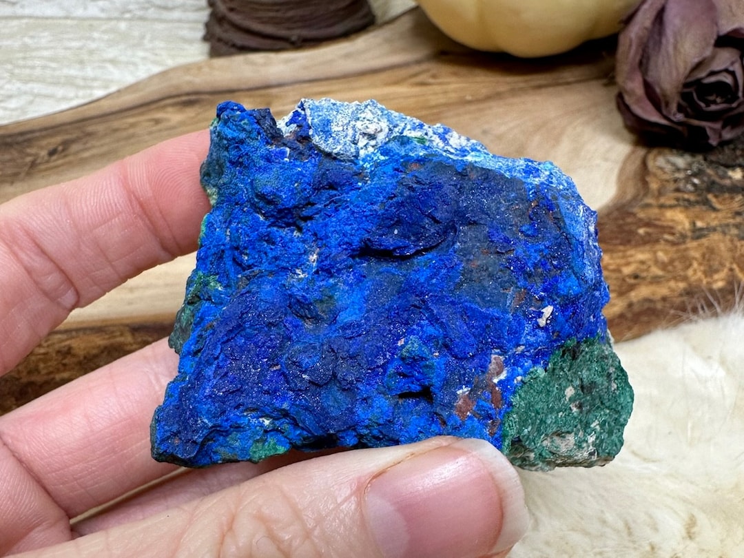 Azurite Crystal Specimen, Vibrant Blue Azurite From Morocco, Natural ...