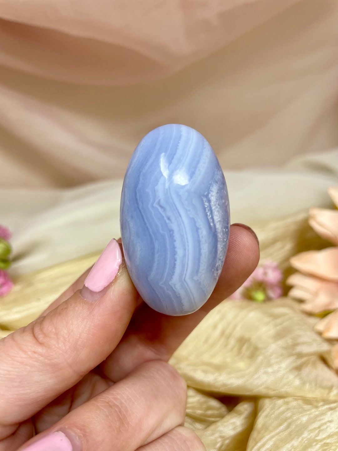 Blue Lace Agate Shiva, Polished Natural Agate Shiva Lingam, Healing ...