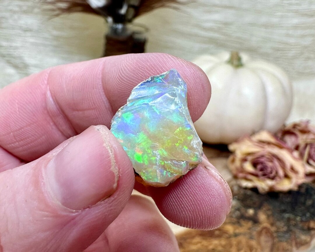 Ethiopian Welo Opal, Natural Raw Rainbow Fire Opal, Healing Crystal ...