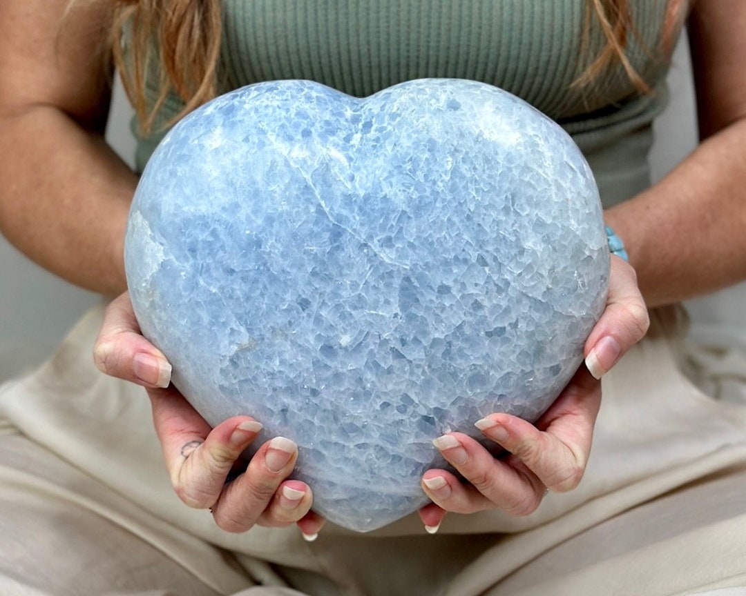 Large Blue Calcite Heart: Healing Crystal Decor (9.7 LB) - Etsy