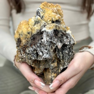 Rare Moroccan Calcite and Barite Mineral Specimen – Unique Golden ...
