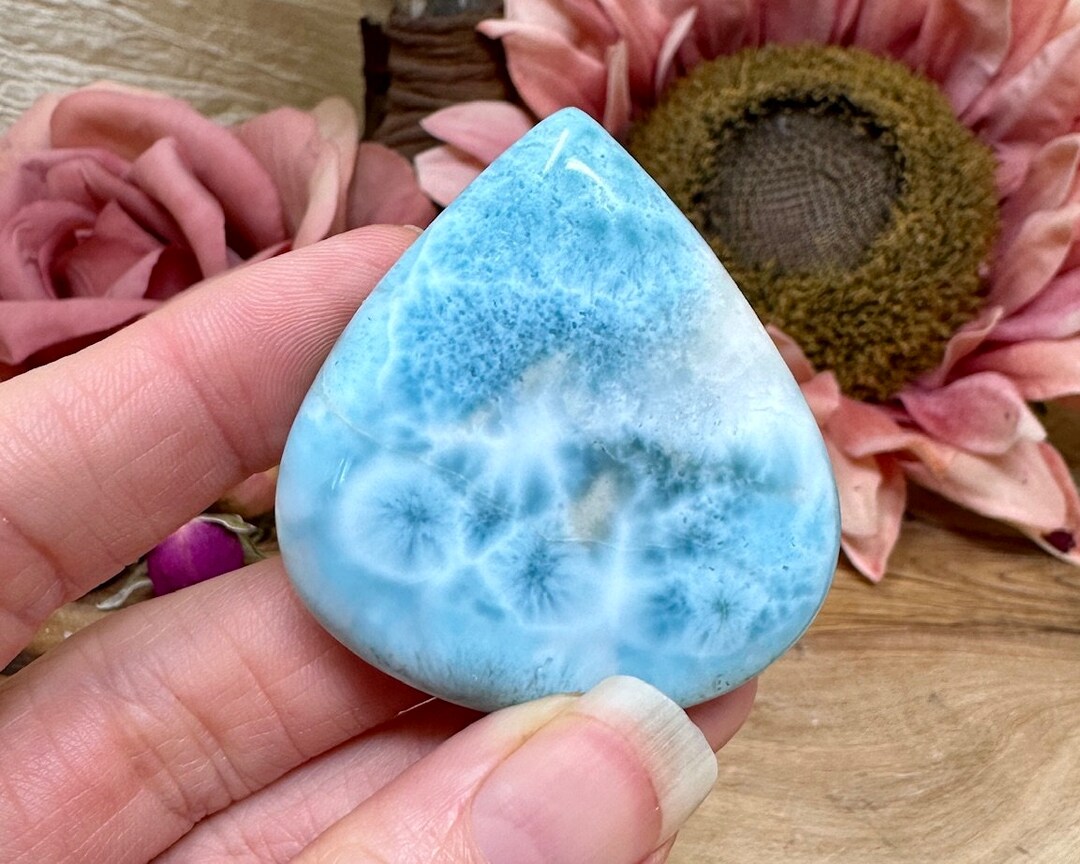 Large Larimar Cabochon From Dominican Republic High-quality, Vibrant ...