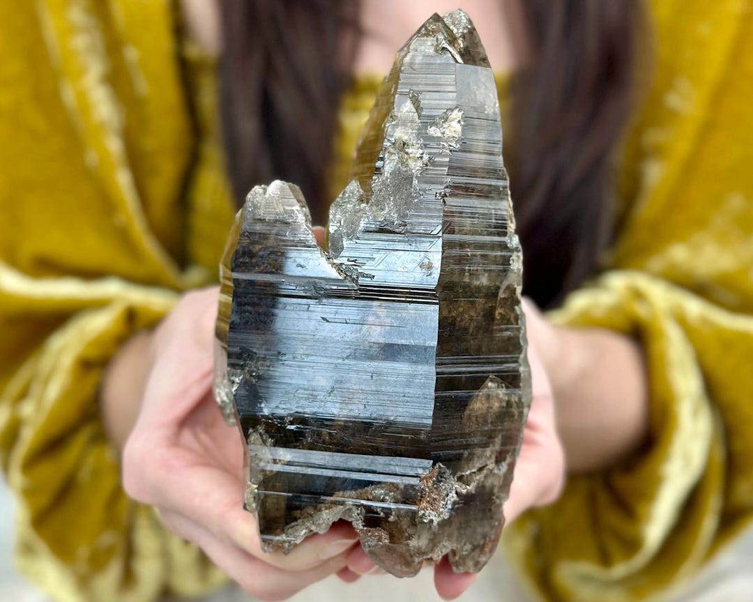 Rare Smoky Himalayan Quartz Specimen – Natural Etched Faces & Striated ...