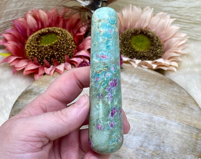 Ruby in Fuchsite Crystal Massage Tool, Natural Polished Ruby Fuchsite ...