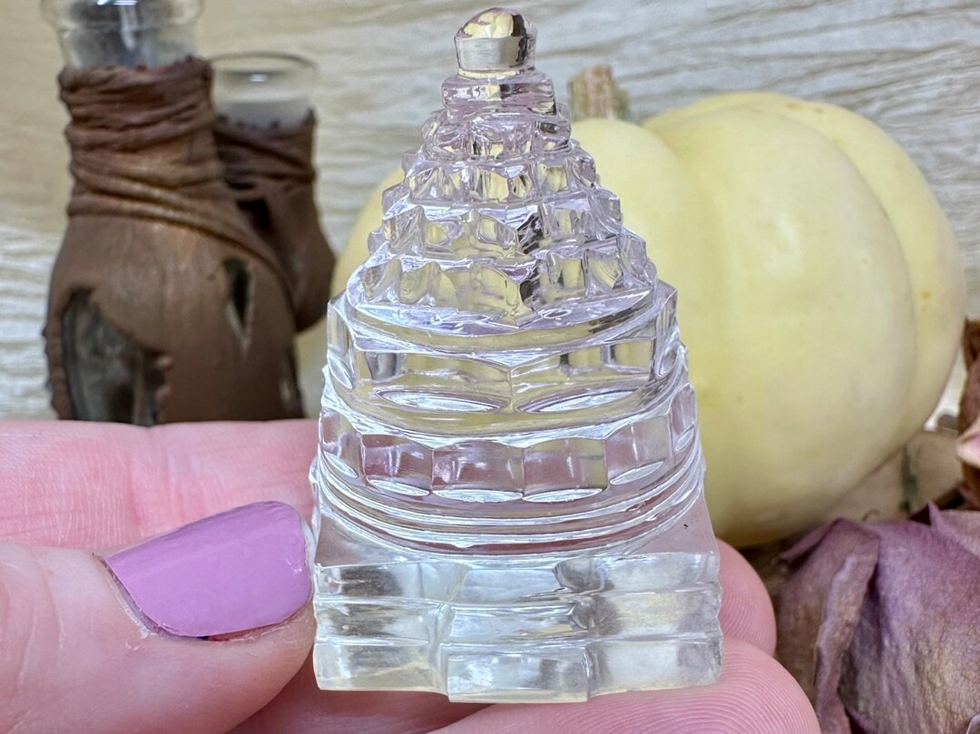 Himalayan Quartz Sri Yantra Carving, Rare High Quality Samadhi Crystal ...