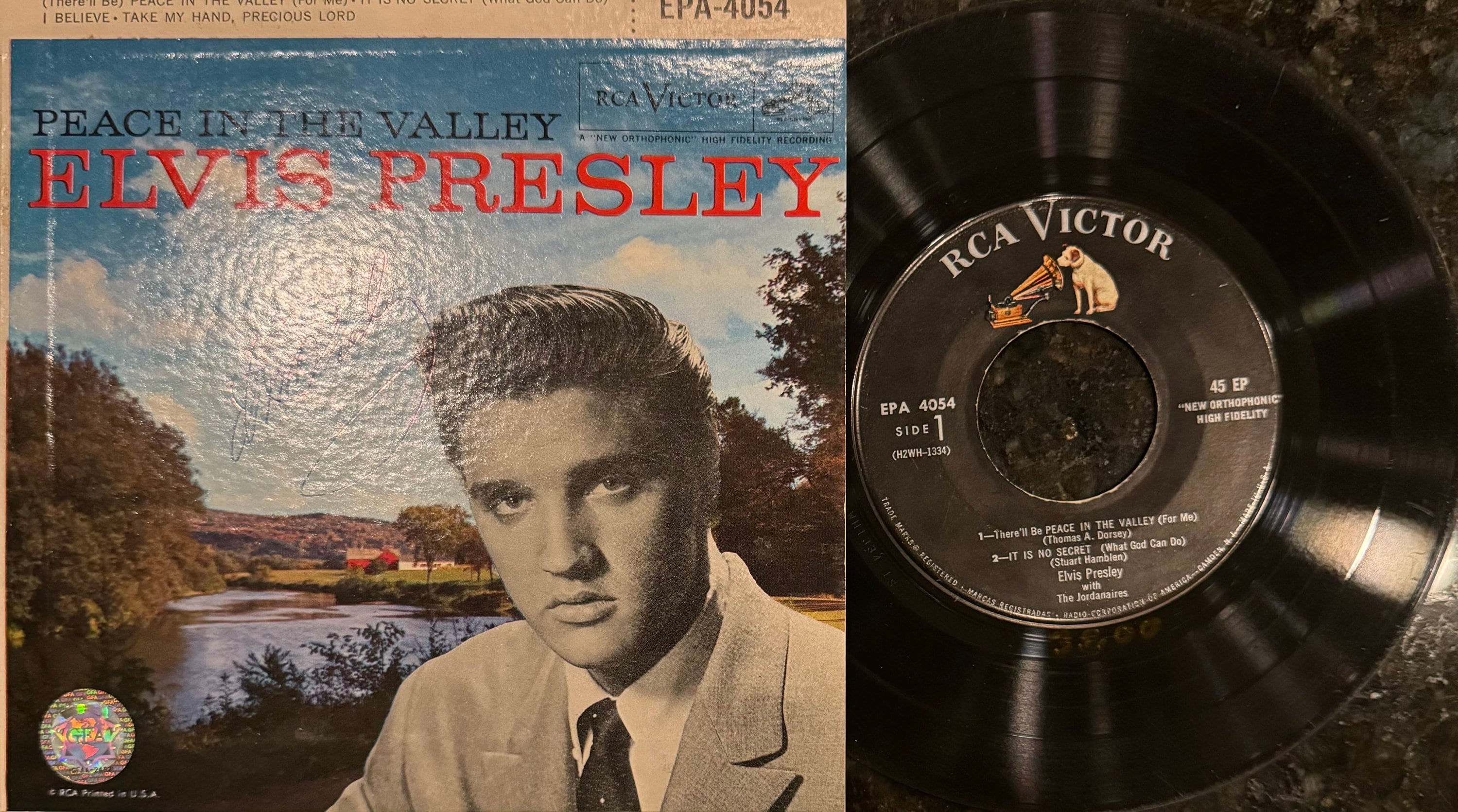 Elvis Presley Autographed peace in the Valley 45 RPM Cover COA - Etsy